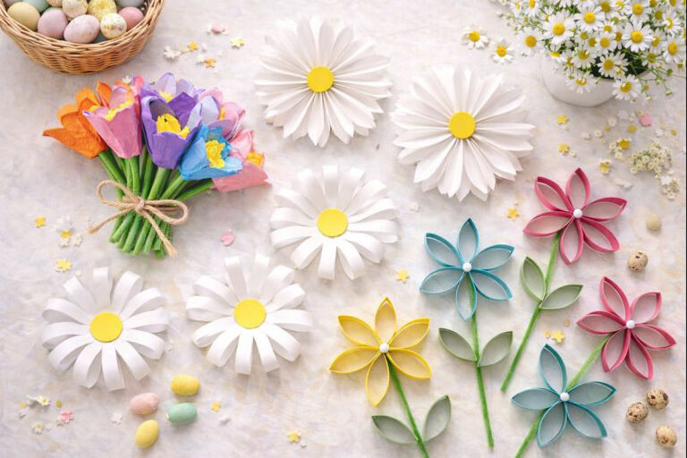 Blumen basteln mit Kindern im Frühling – 15 einfache Ideen